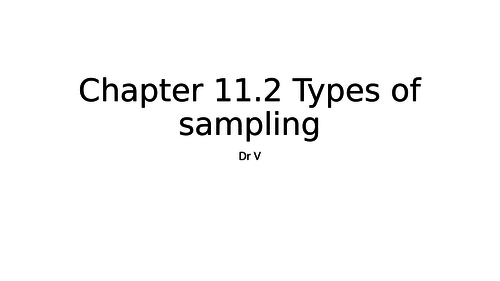 Chapter 11.2 Types of Sampling OCR Biology A GCE | Teaching Resources