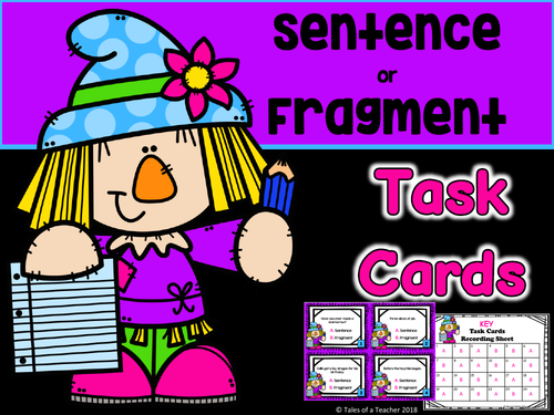 Sentence or Fragment Task Cards | Teaching Resources