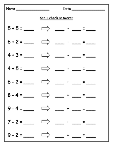 Using inverse operations (addition and subtraction) to check answers ... Using inverse operations (addition and subtraction) to check answers ...