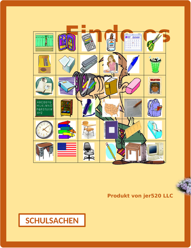 Schulsachen (School Supplies in German) Find it Worksheet | Teaching ...