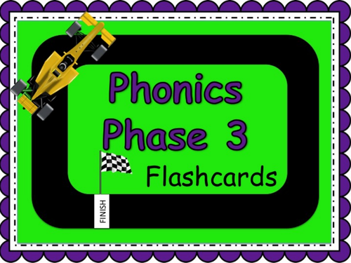 Phonics Powerpoint, Phase 3 Flashcards: Racing car themed | Teaching ...
