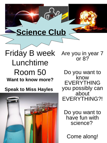 science club poster | Teaching Resources