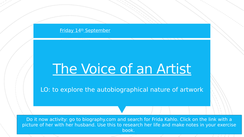 Autobiographical writing - writing as an artist | Teaching Resources