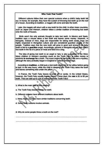 Reading Comprehension | Teaching Resources