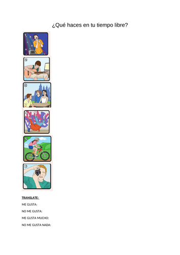 Spanish Viva 1- Module 2 Mi tiempo libre LA worksheets | Teaching Resources