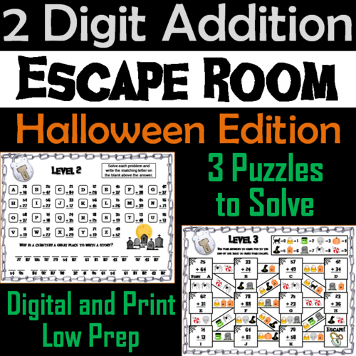 Double Digit Addition With and Without Regrouping Game: Halloween ...