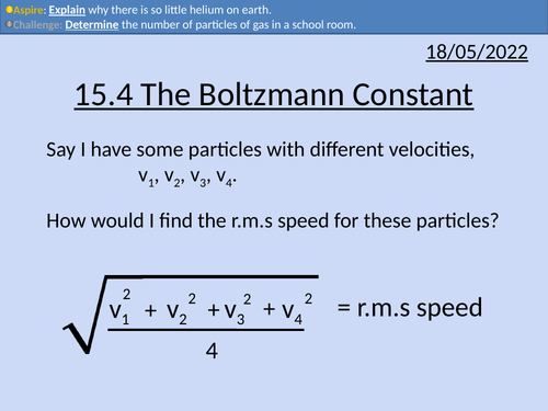 OCR A Level Physics: The Boltzmann constant | Teaching Resources