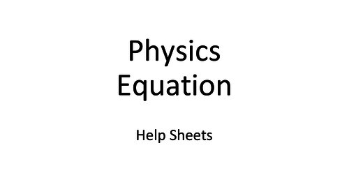Physics Equations | Teaching Resources