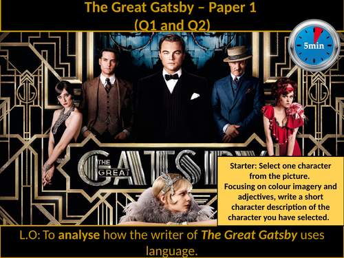 AQA English Language Paper 1: The Great Gatsby | Teaching Resources