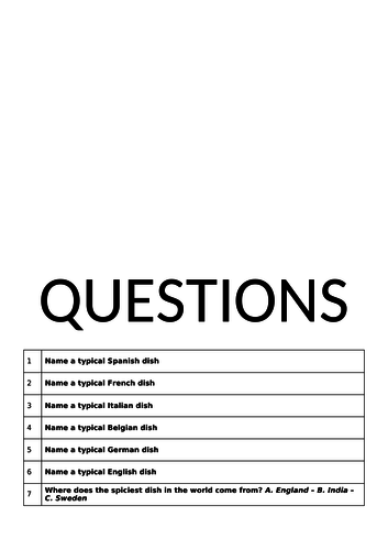 270 questions on languages | Teaching Resources