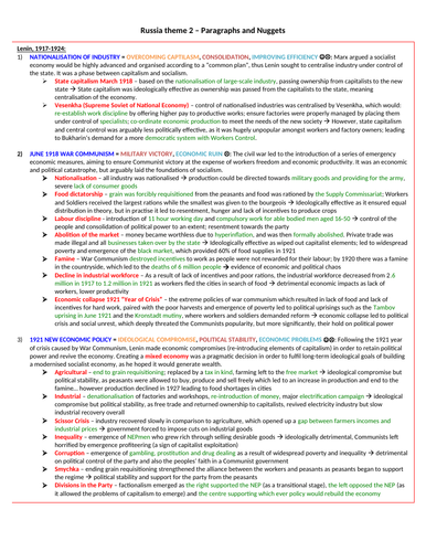 RUSSIA 1917-91 THEME 2 NOTES (Edexcel History A Level) by ellieshard ...