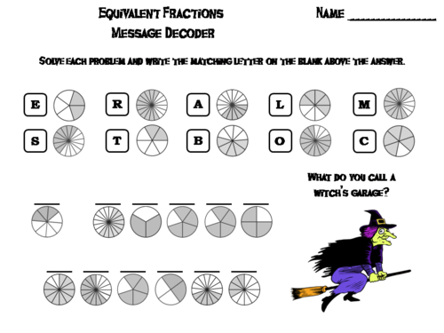 Equivalent Fractions Game: Halloween Math Activity | Teaching Resources