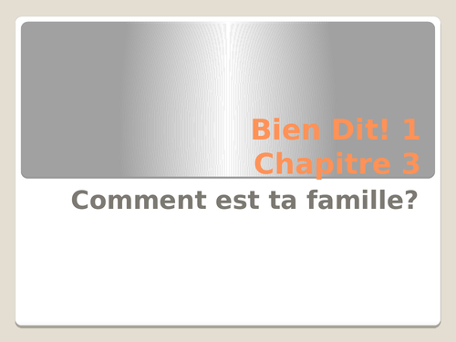 Bien Dit 1 Chapitre 3 Vocabulaire PowerPoint | Teaching Resources