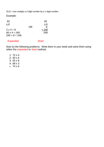 Short and Long Column Addition | Teaching Resources