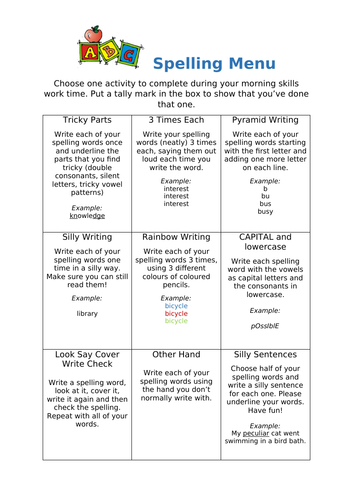 Spelling Practice Ideas | Teaching Resources