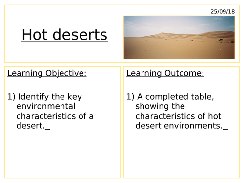 Desert Characteristics | Teaching Resources