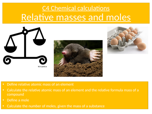Relative masses and moles | Teaching Resources