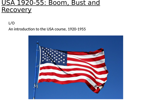 USA Boom Bust and Recovery intro lesson | Teaching Resources