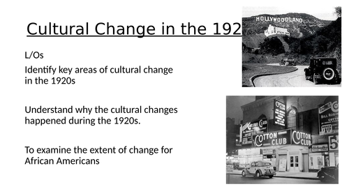 USA Boom Bust and Recovery - Cultural Change 1920s | Teaching Resources