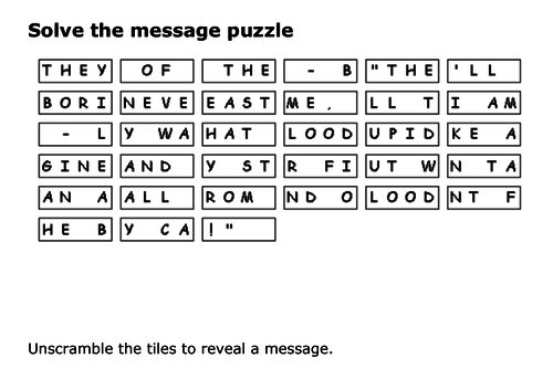 Solve the message puzzle from Reginald Walter Saunders | Teaching Resources