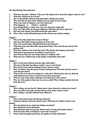 The Help - Kathryn Stockett | Teaching Resources