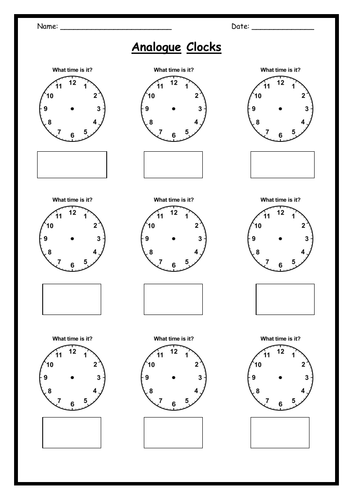 TIME - Draw the hands or write the time | Teaching Resources