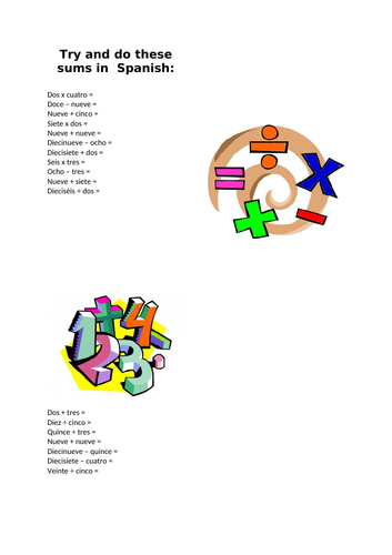 Maths in Spanish! | Teaching Resources