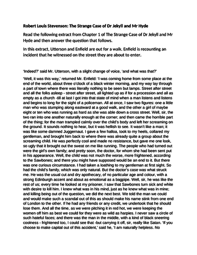 Jekyll & Hyde practice essay for paper one GCSE English Literature ... Jekyll & Hyde practice essay for paper one GCSE English Literature ...
