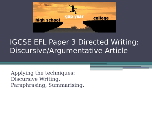 IGCSE EFL Paper 3 Directed Writing Exam Practice | Teaching Resources
