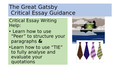 The Great Gatsby: Critical Essay Guidance PowerPoint Higher/ GCSE ...