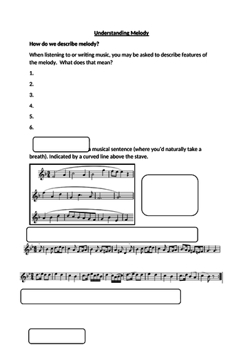 Understanding how to describe and analyse melody | Teaching Resources