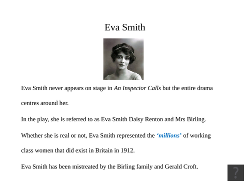 Eva Smith: An Inspector Calls: Character | Teaching Resources