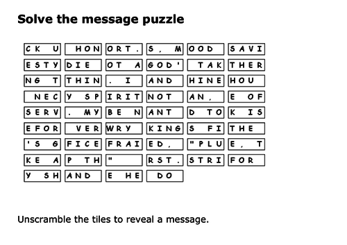 Solve the message puzzle from Sir Thomas More | Teaching Resources