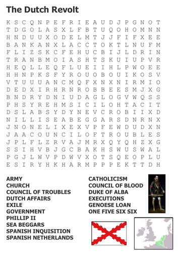 The Dutch Revolt Word Search | Teaching Resources