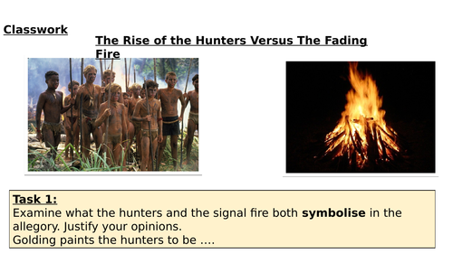LOTF Hunters and Signal Fire | Teaching Resources