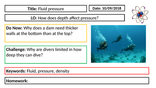AQA GCSE Physics New Specification - P5 Fluid Pressure | Teaching Resources AQA GCSE Physics New Specification - P5 Fluid Pressure | Teaching Resources