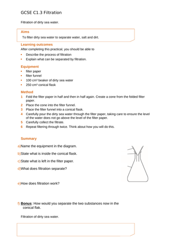 C1.3 Filtration | Teaching Resources