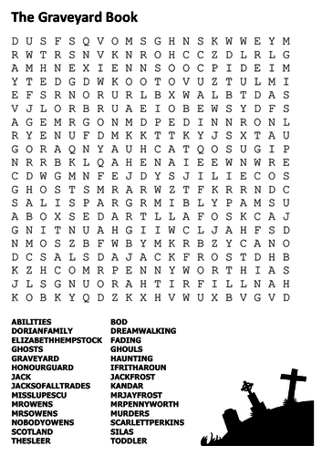 The Graveyard Book Word Search | Teaching Resources