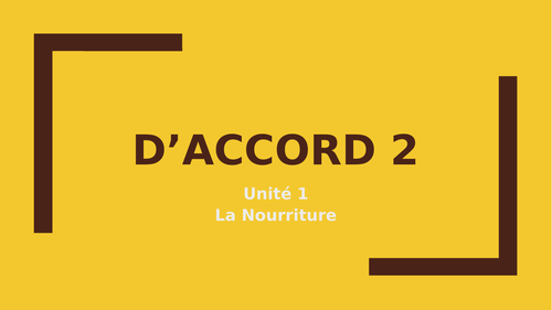 D'accord 2 Unité 1 Vocabulary PowerPoint | Teaching Resources