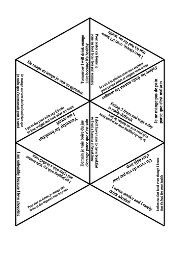 Healthy living tarsia triangle puzzle | Teaching Resources