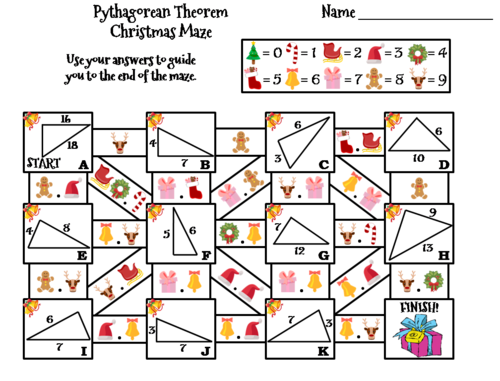 Pythagorean Theorem Activity: Christmas Math Maze | Teaching Resources Pythagorean Theorem Activity: Christmas Math Maze | Teaching Resources