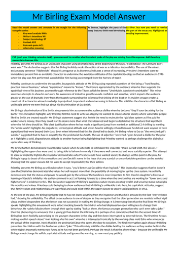 An Inspector Calls Model Answer for Mr Birling | Teaching Resources An Inspector Calls Model Answer for Mr Birling | Teaching Resources