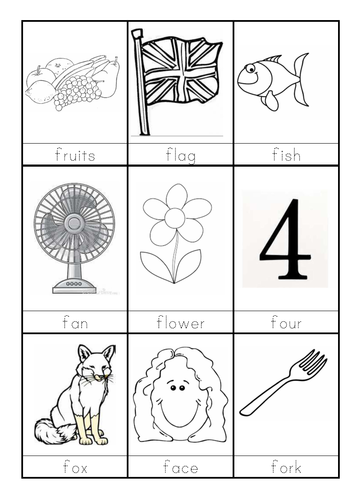 F words beginning with F flashcards. | Teaching Resources