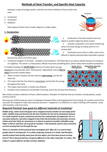 Heat Transfers & Specific Heat Capacity | Teaching Resources