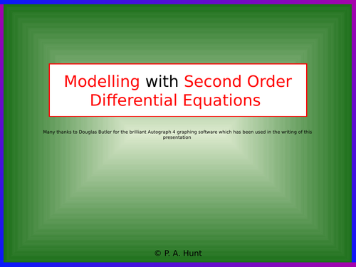 Modelling with Second Order Differential Equations | Teaching Resources Modelling with Second Order Differential Equations | Teaching Resources