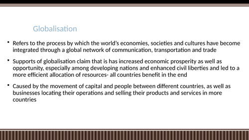 Globalisation Revision Powerpoint | Teaching Resources
