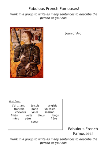 Fabulous French Famouses | Teaching Resources