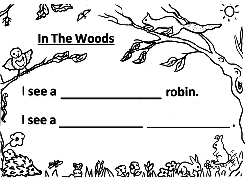 Woods - writing sheet, easier | Teaching Resources