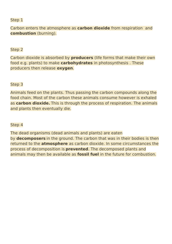 AQA GCSE 9-1 Ecology: The Carbon Cycle and The Water Cycles | Teaching ...