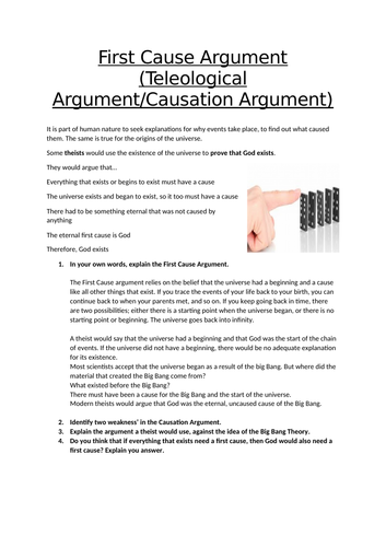 Causation argument | Teaching Resources